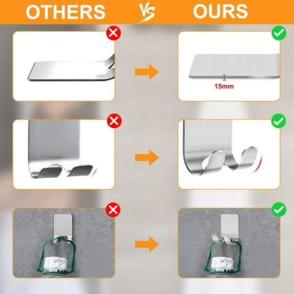 ZHANYU-4 Packs Shower Hooks for Inside Shower, Self Adhesive Shaver ...