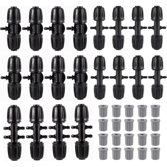 ZHANYU-40 Pcs Barbed Tee 1/2 Inch to 1/4 Inch Drip Irrigation Fittings ...