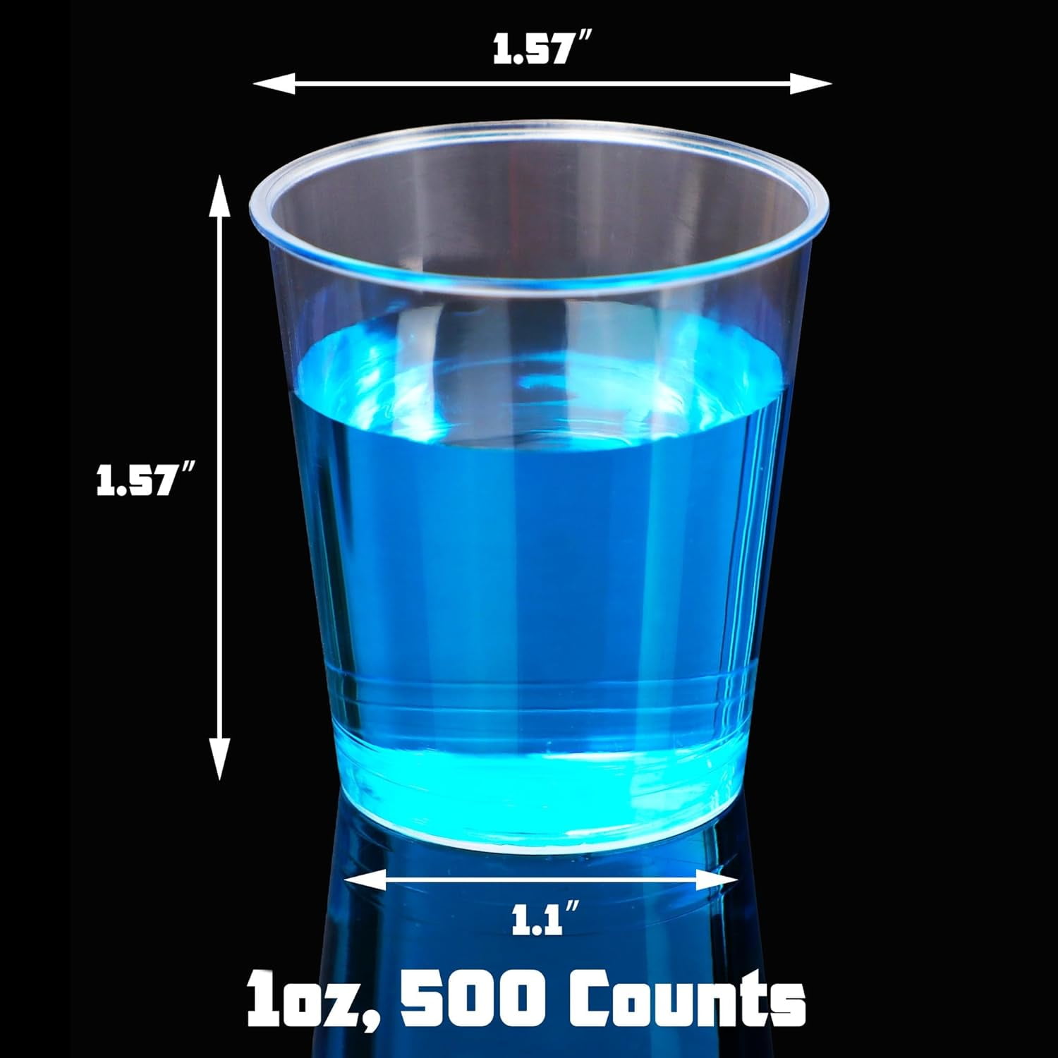 ZHANYU-500 Shot Glasses, 1oz Clear Plastic Disposable Hard Cups, Mini ...