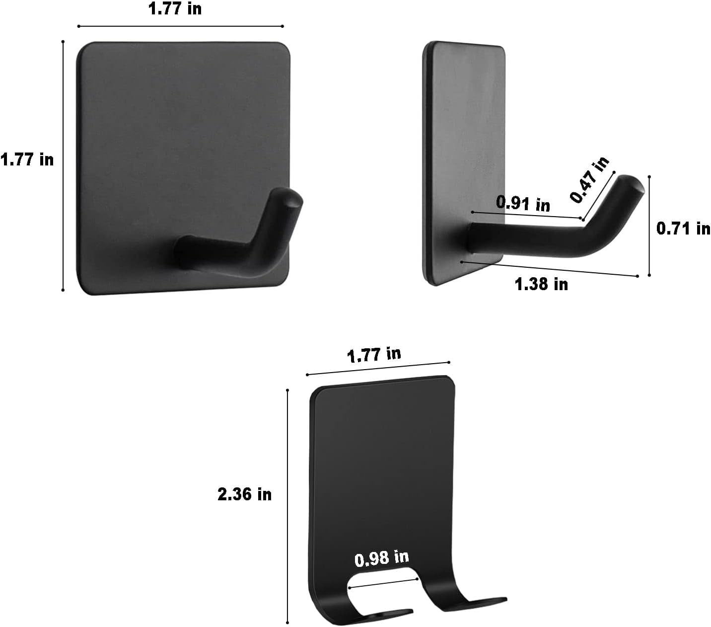 ZHANYU-8 Pack Adhesive Hooks, 4 Pack Razor Holder for Shower and 4 ...