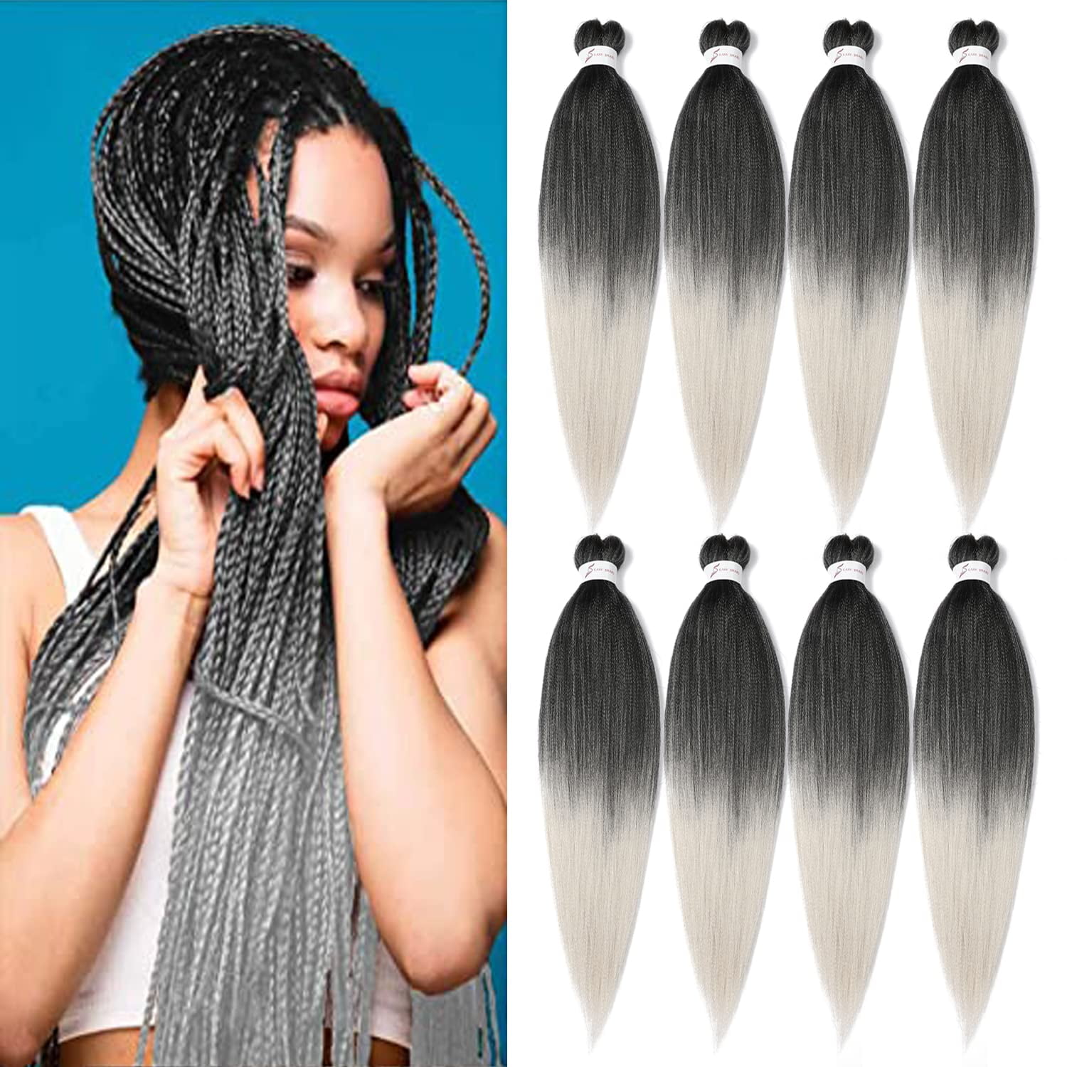 ZHANYU-8 Packs Pre-stretZHANYUd Braiding Hair,30 inch Braiding Hair Pre ...