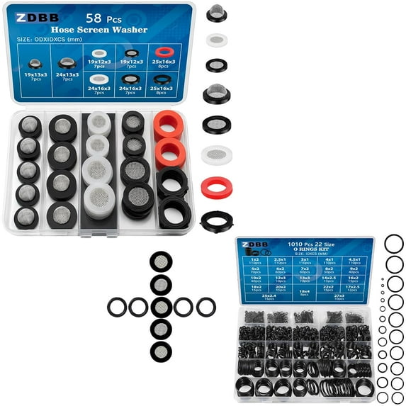 ZHANYU-812 Pcs O-Rings Kit & Water Hose Washer with Screen Filter ...