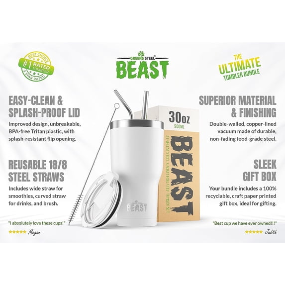 ZHANYU-BEAST Insulated Coffee Mug \u2013 900 ml I Arctic White I ...