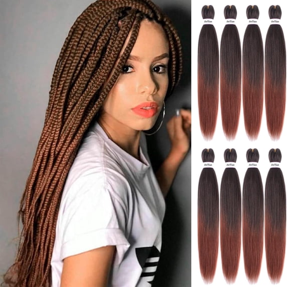 ZHANYU-Braiding Hair Pre StretZHANYUd Ombre 30 Inch 8 Packs Synthetic ...