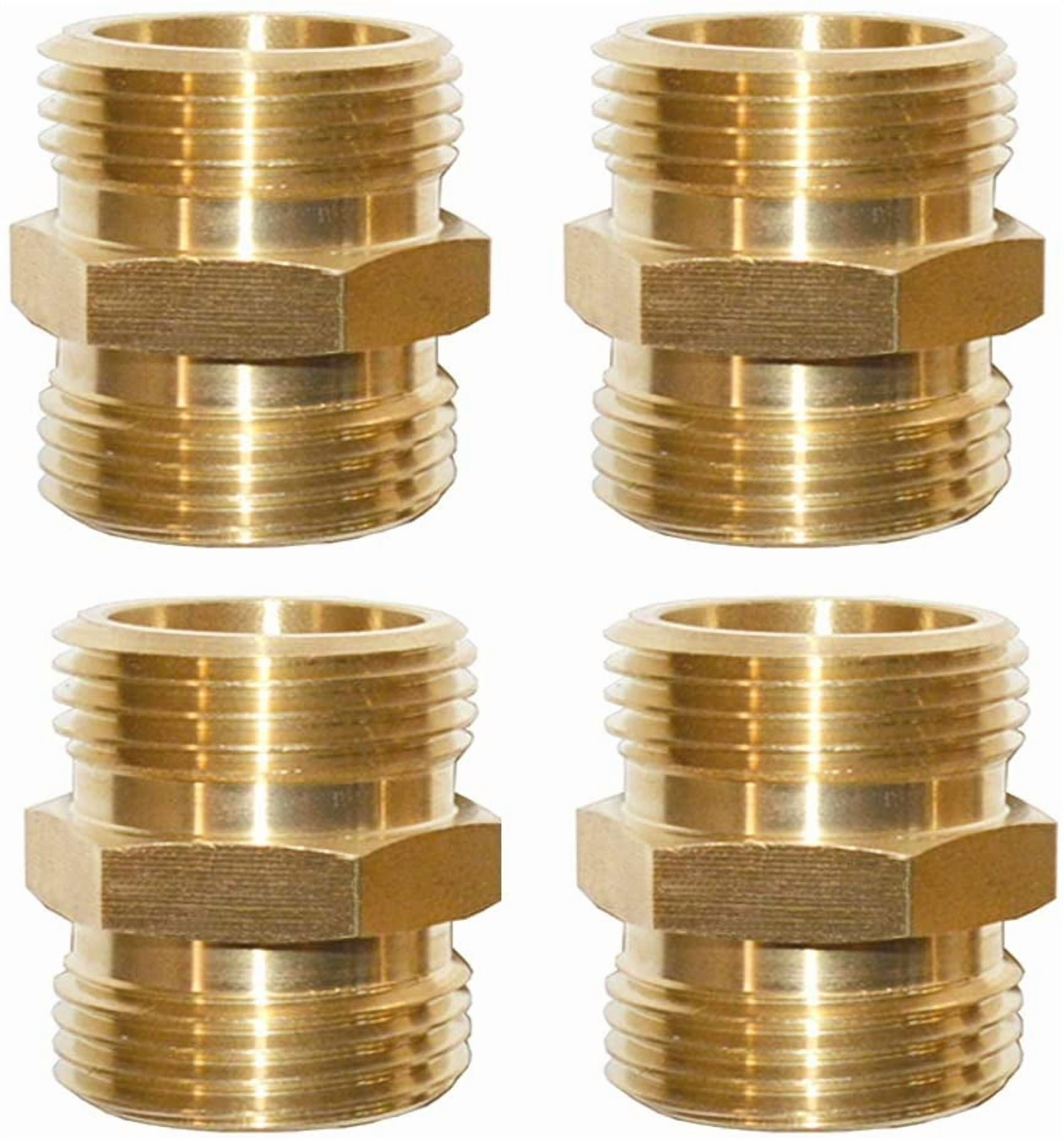 ZHANYU-Brass 3/4 Inch GHT Male to Male Garden Hose Connector Adapter, 4 ...