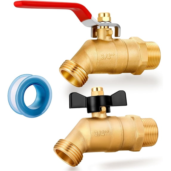 ZHANYU-Brass Ball Valve Full Flow Male Hose Bibb 3/4" Male NPT Inlet ...