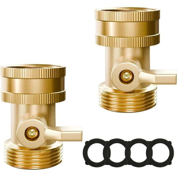 ZHANYU-Brass Garden Hose Shut Off Valve, 2 Pack Heavy Duty 3/4 Inch ...