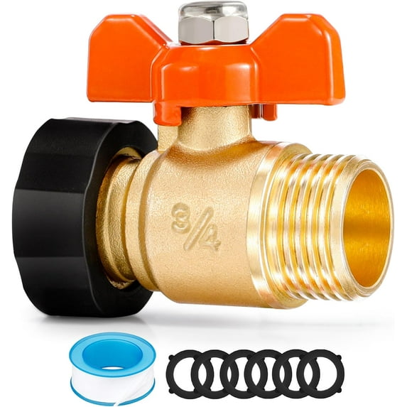 ZHANYU-Brass Garden Hose Shut Off Valve, Full Flow 3/4” Ball Valve ...