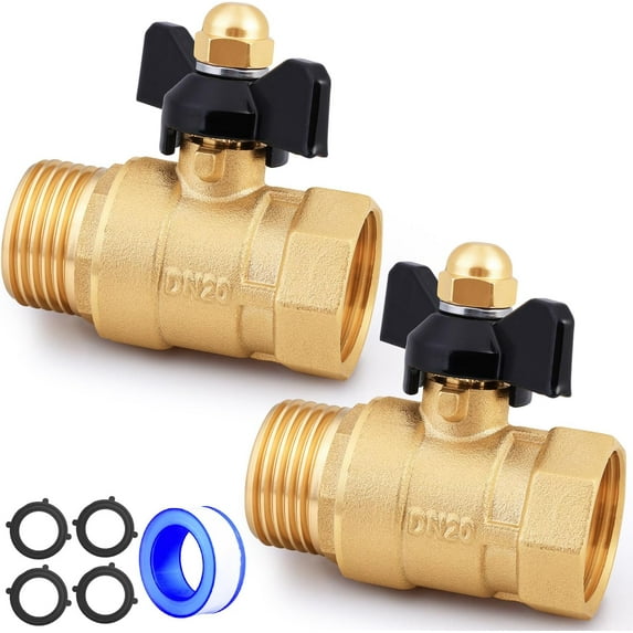 ZHANYU-Brass Garden Hose Shut Off Valve Full Flow, No Restricted-Flow ...