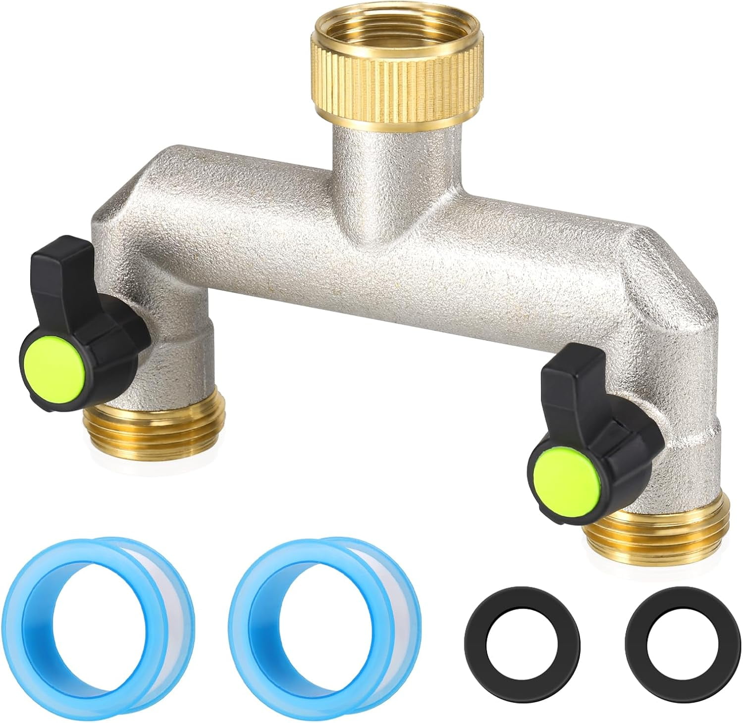ZHANYU-Brass Garden Hose Splitter - Water Hose Splitter 2 Way Heavy ...