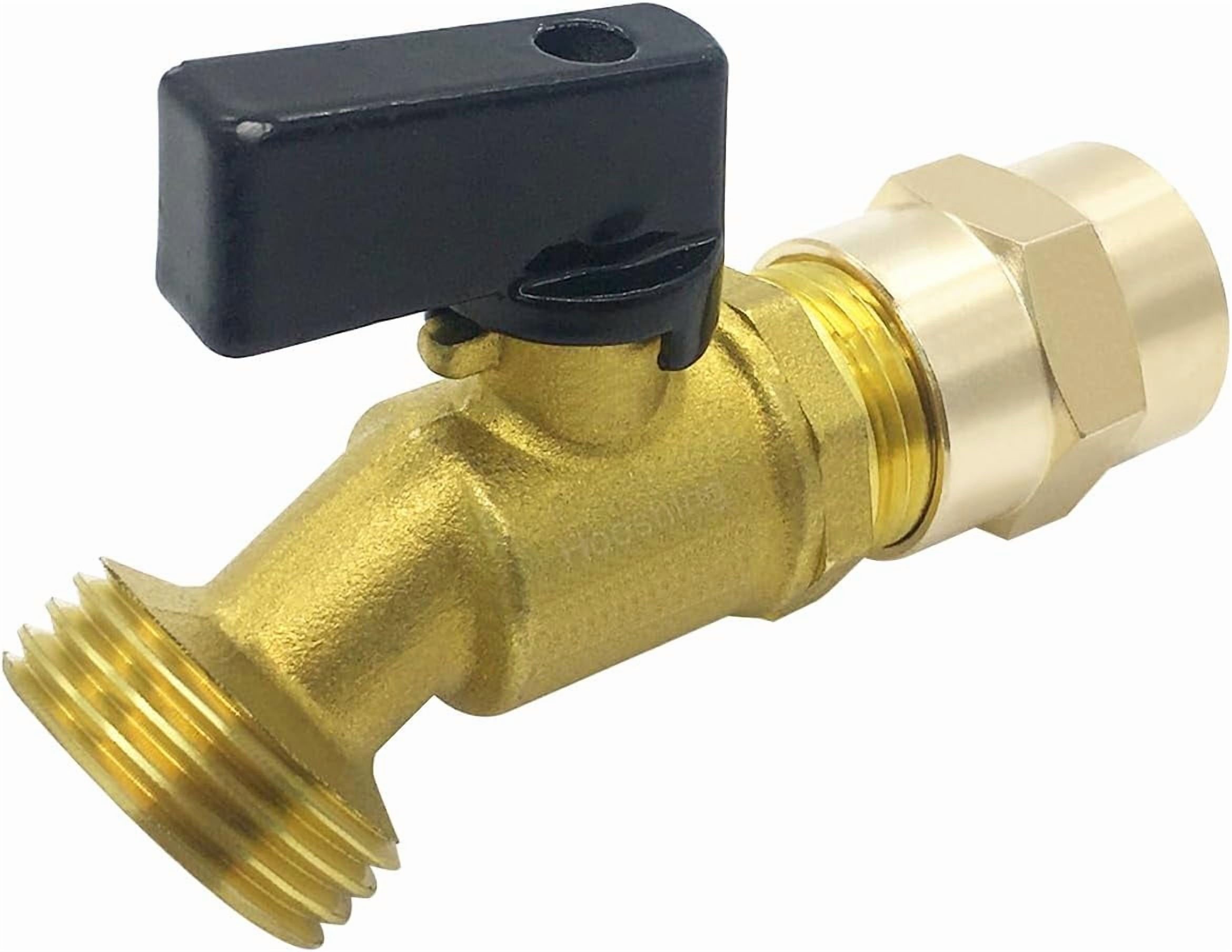 ZHANYU-Brass Hose Bib Valve 3/4" GHT Male to 1/2" NPT Female Garde hose ...