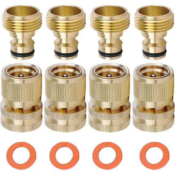 ZHANYU-Brass Hose Quick Connect, 3/4 Inch GHT Thread Garden Hose Quick ...