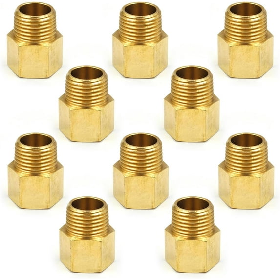ZHANYU-Brass Pipe Fitting, Reducer Adapter, 1/2" NPT Female × 1/2" NPT ...