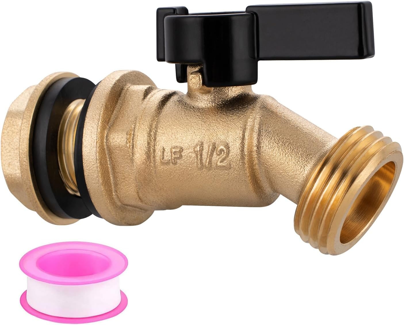 ZHANYU-Brass Water Container Rain Barrel Spigot Kit, 1/2" Inlet to 3/4 ...
