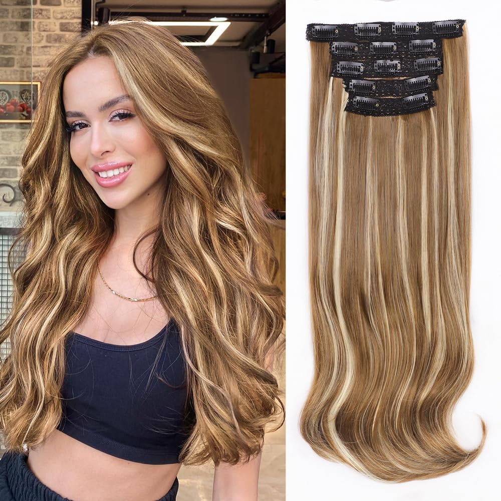 ZHANYU-Clip in Hair Extensions - Thick Long Straight Layered Medium ...