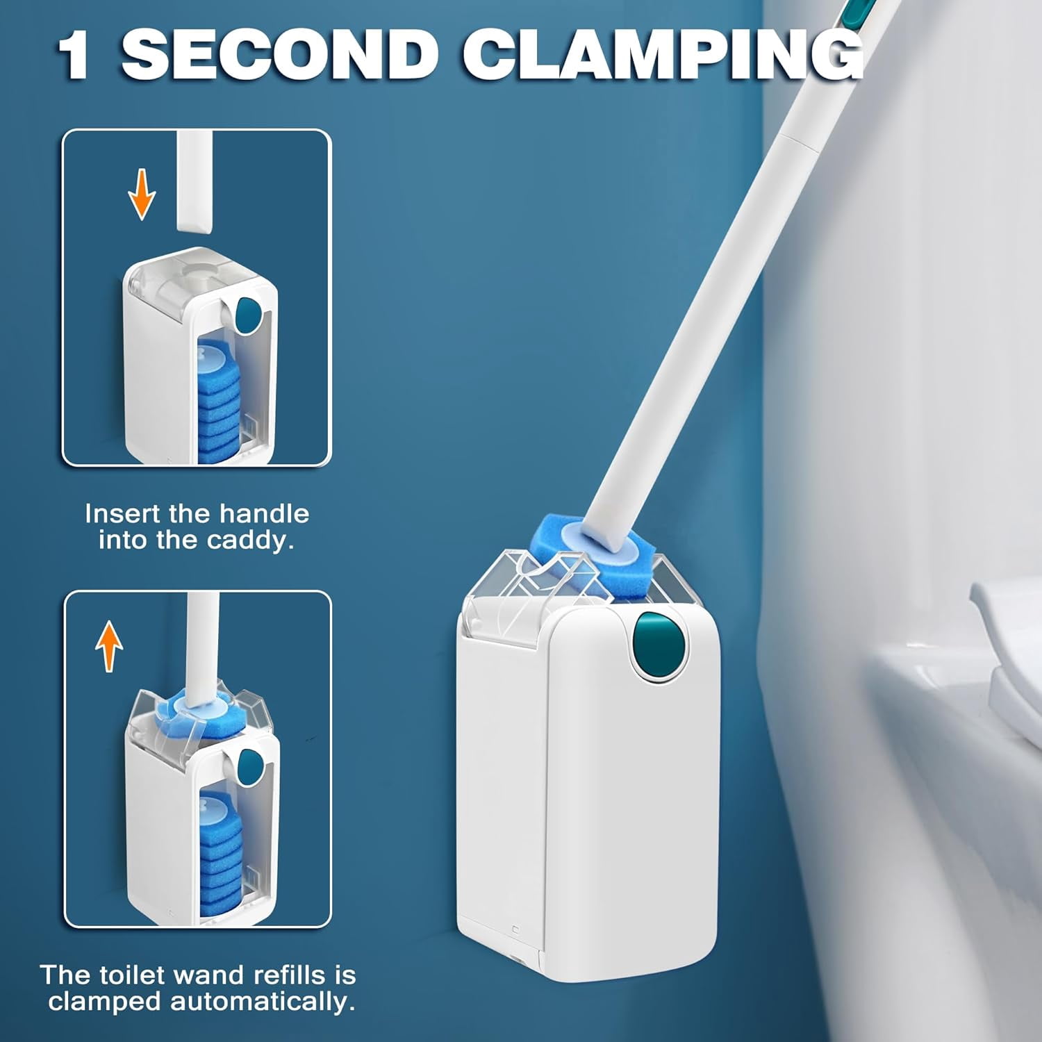 ZHANYU-Disposable Toilet Brush, Toilet Bowl Wand Holder Set with ...