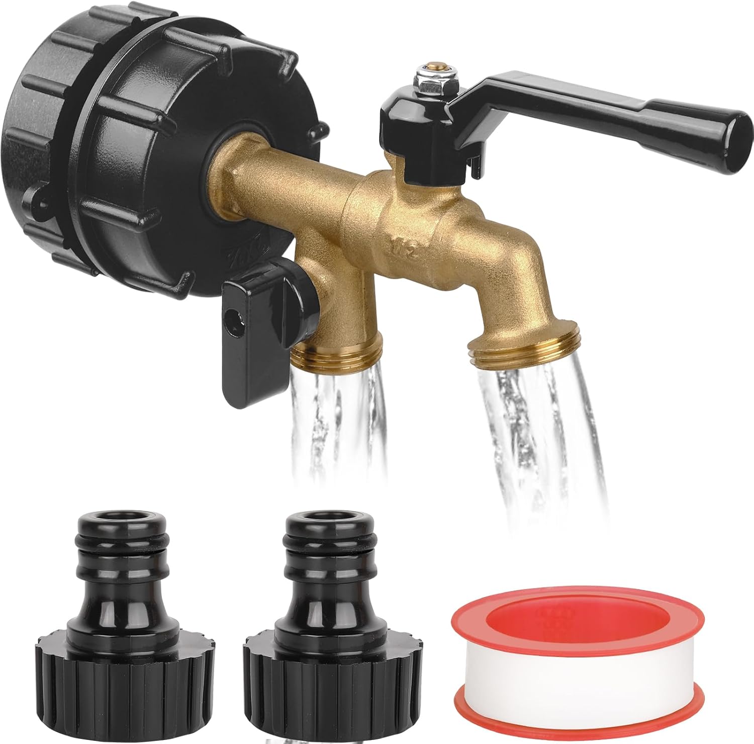 ZHANYU-Double Outlet IBC Tote Adapter IBC Tote Fittings 275-330 Gallon ...