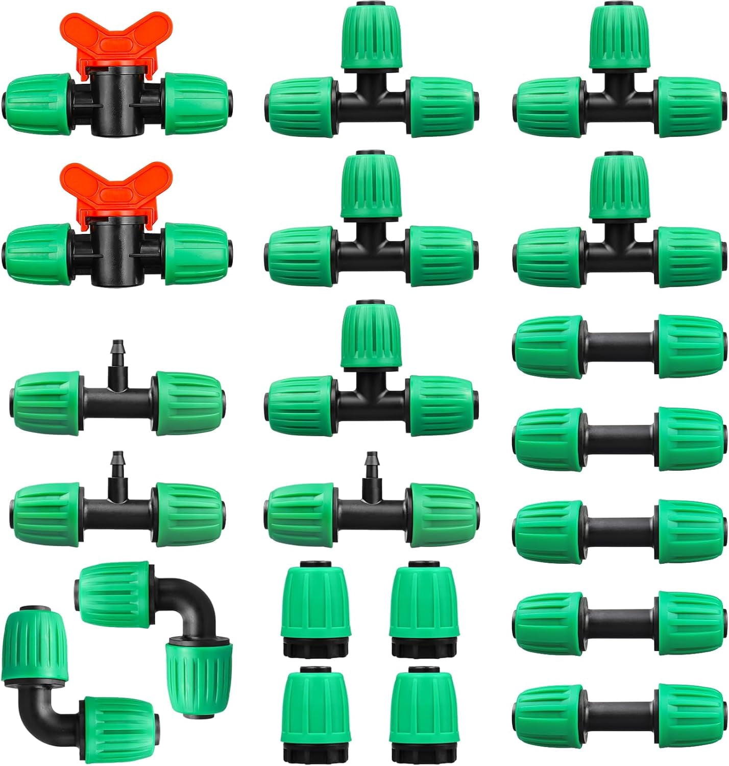 ZHANYU-Drip Irrigation Fittings Kit for 1/2 Inch Tubing, 21 Pieces 1/2 ...