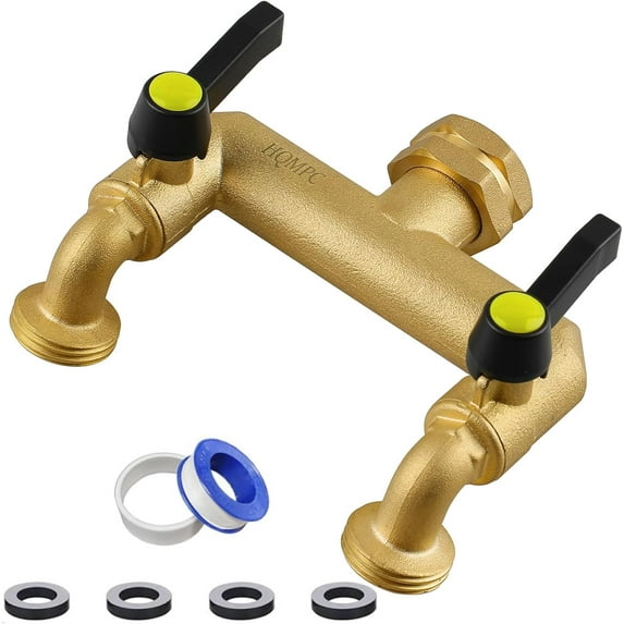 ZHANYU-Garden Hose 2 Way Valve Brass Splitter with Solid Brass Handle ...