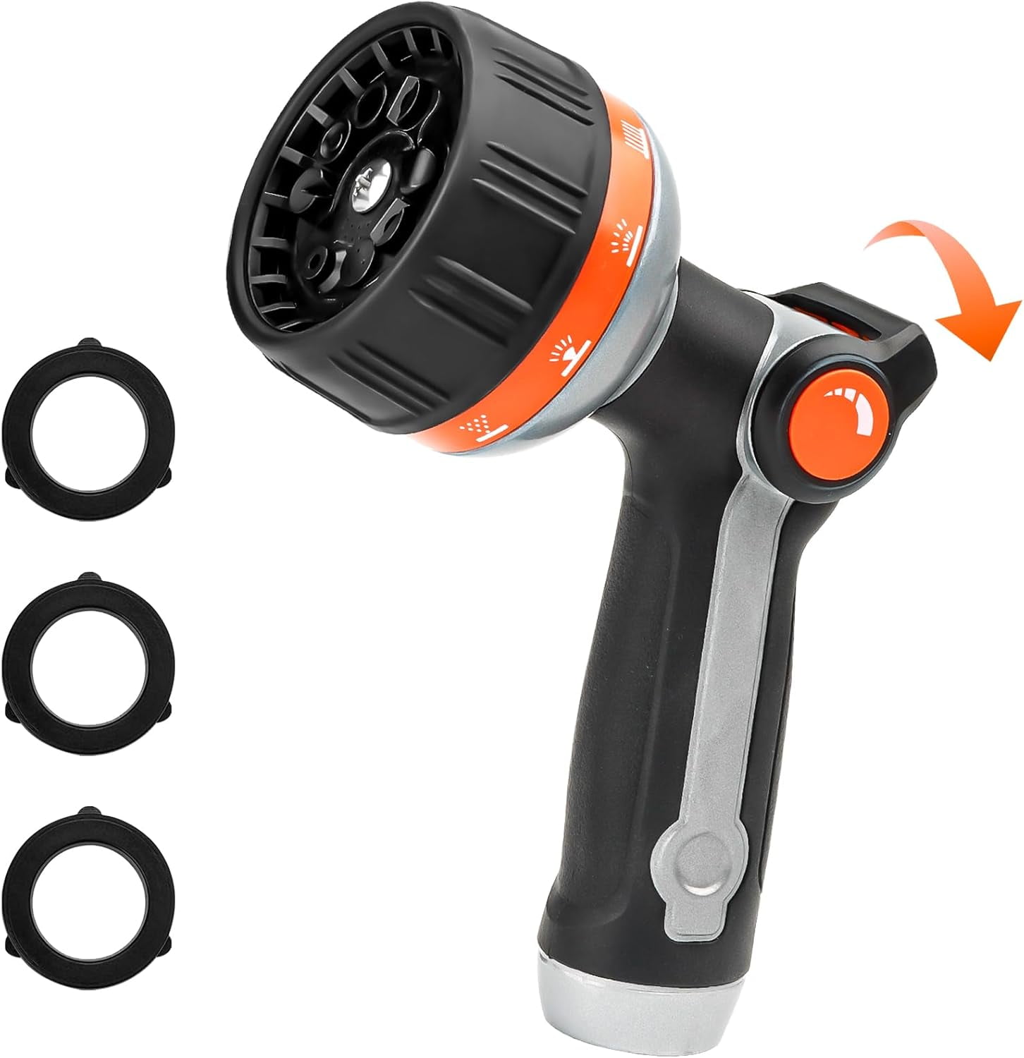 ZHANYU-Garden Hose Nozzle Sprayer, Heavy Duty Metal Spray Nozzle with ...