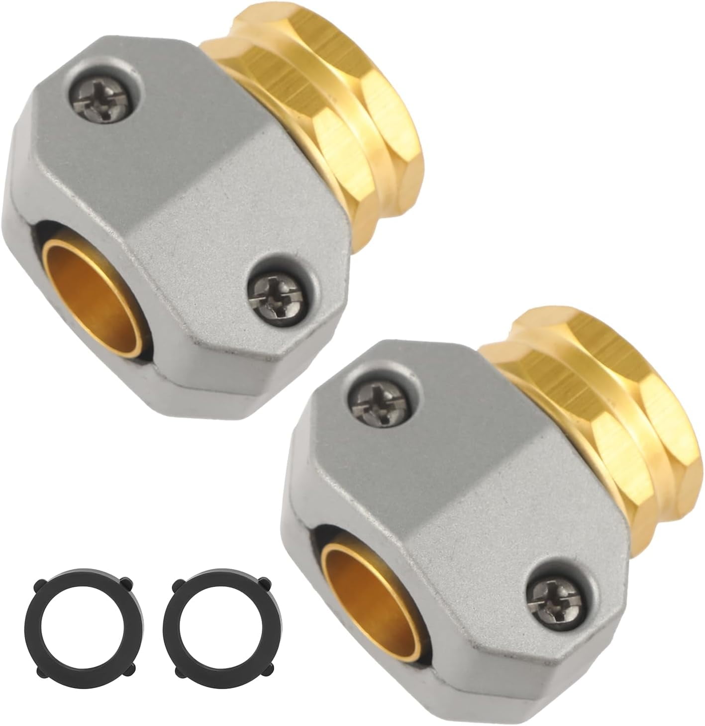 ZHANYU-Garden Hose Repair Kits, 2 Pack Brass Water Hose Connector, Fit ...