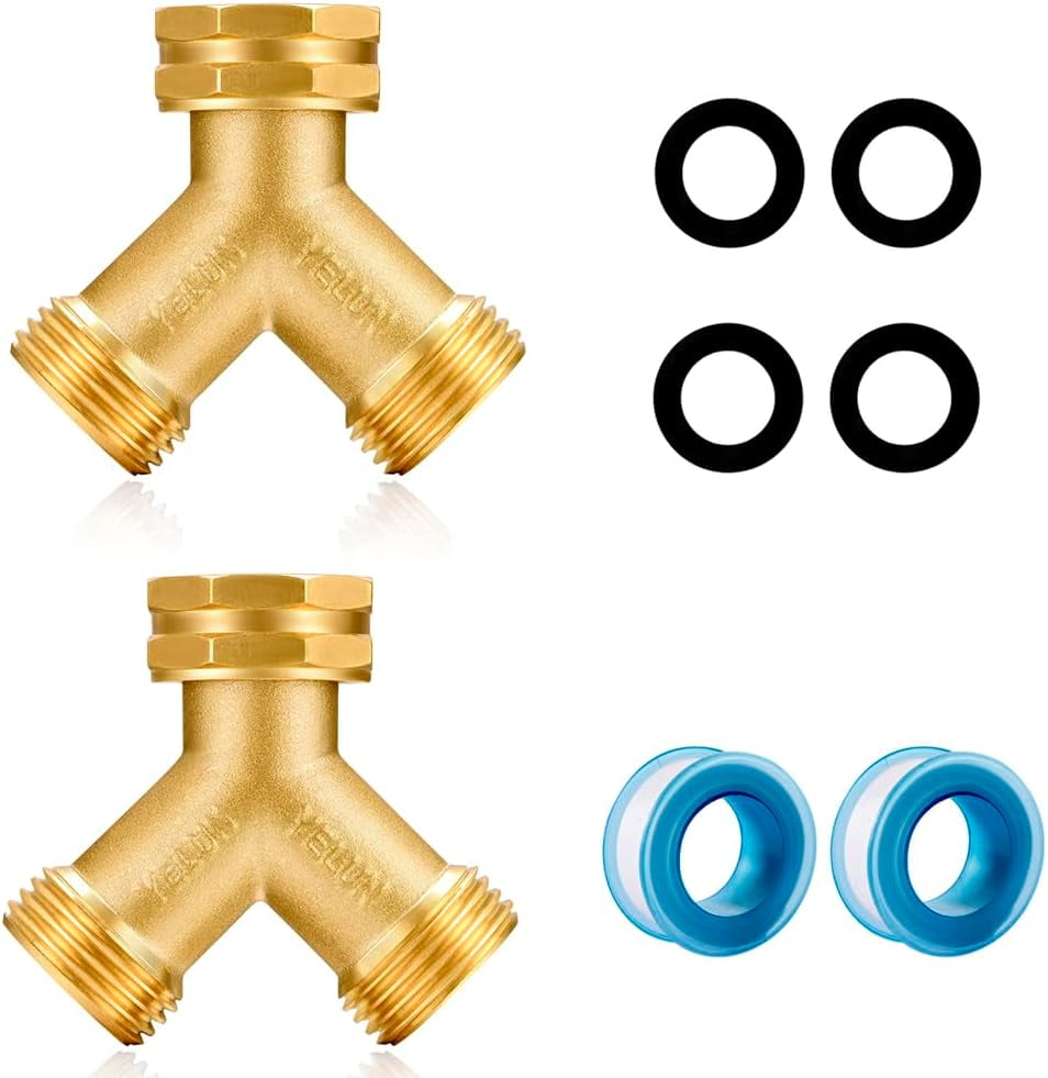 ZHANYU-Garden Hose Splitter,2 Way Connector Heavy Duty Brass, Garden ...