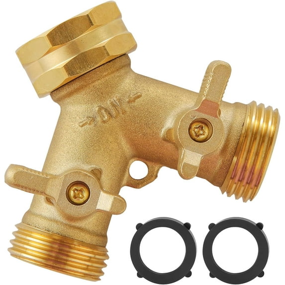 ZHANYU-Garden Hose Splitter 2 Way Heavy Duty, Outdoor Faucet Splitter 2 ...
