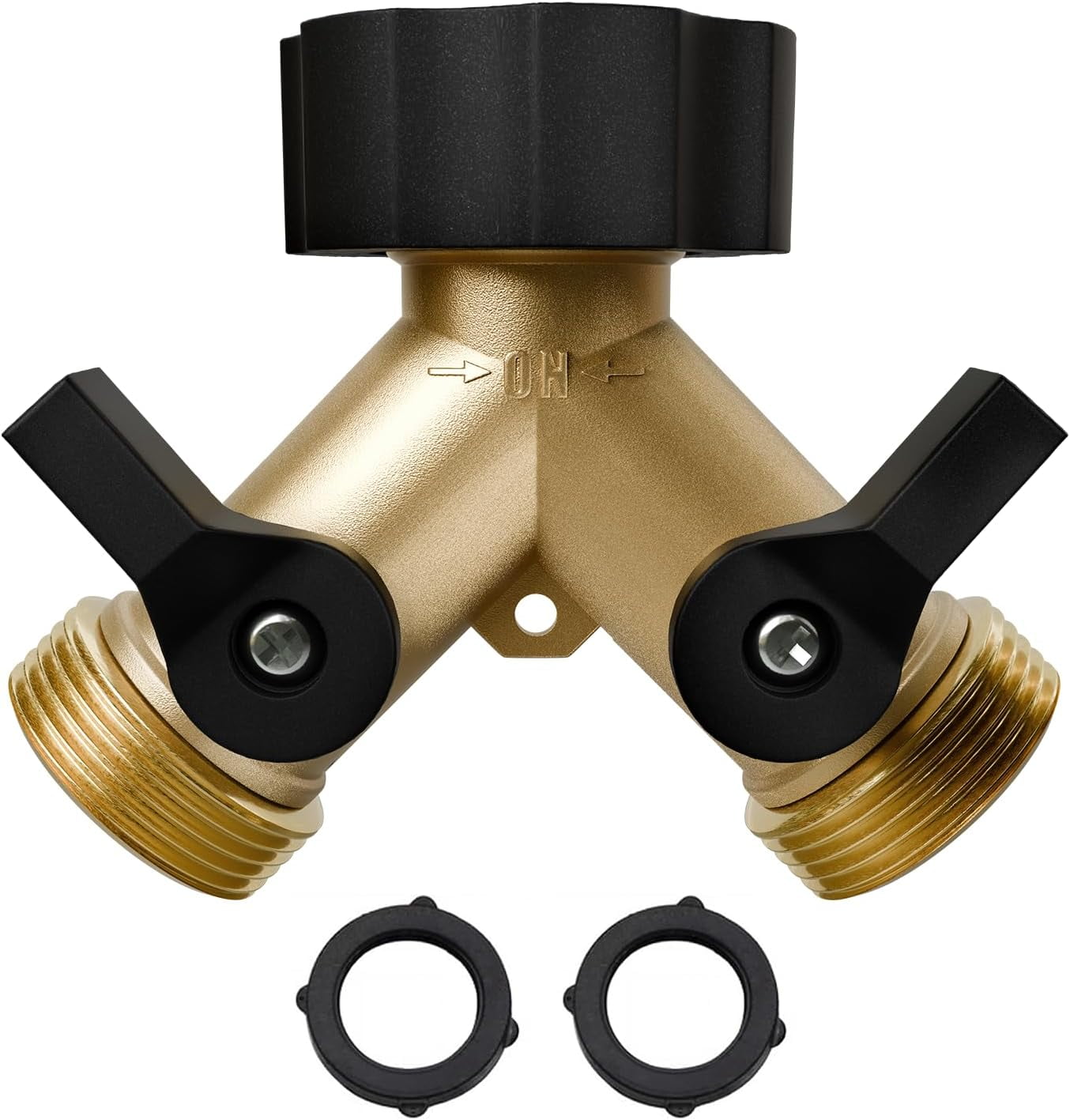 ZHANYU-Garden Hose Splitter 2 Way, Y Connector Brass Garden Hose ...