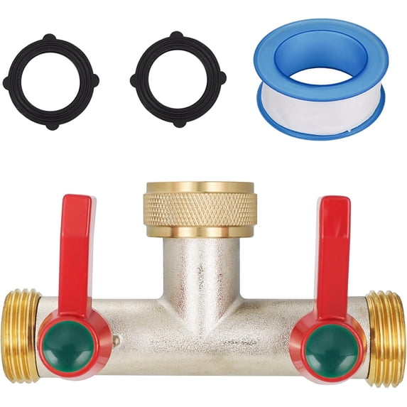 ZHANYU-Garden Hose splitter, High Flow Garden Hose Splitter, 3/4-Inch ...