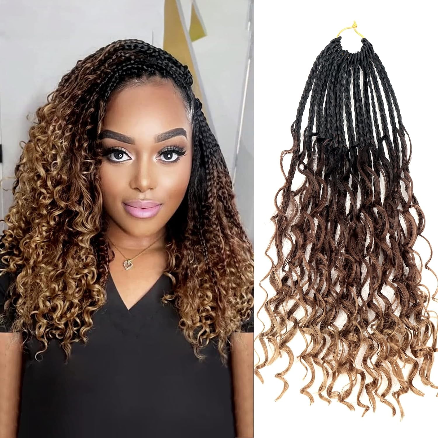ZHANYU-Goddess Box Braids CroZHANYUt Hair With Curly Ends 14 Inch ...
