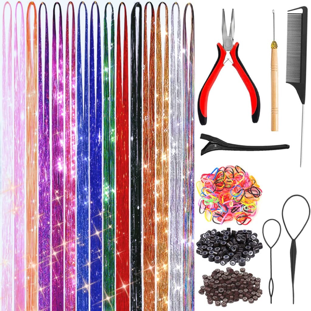 ZHANYU-Hair Tinsel Kit - Fairy Hair Tinsel with Tools 48 Inch Hair ...