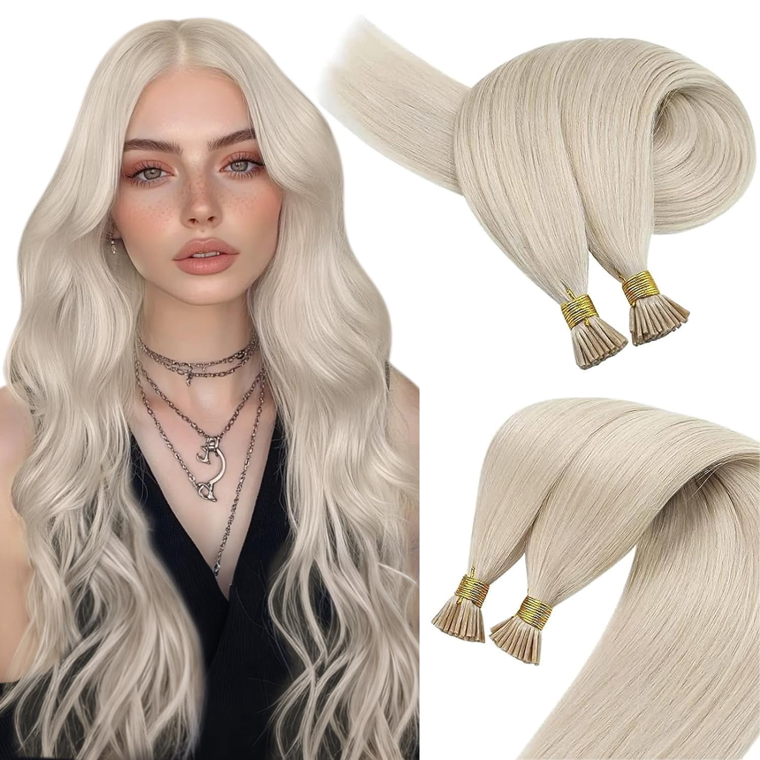 ZHANYU-Itip Human Hair Extensions Blonde Tip Hair Extensions Platinum ...