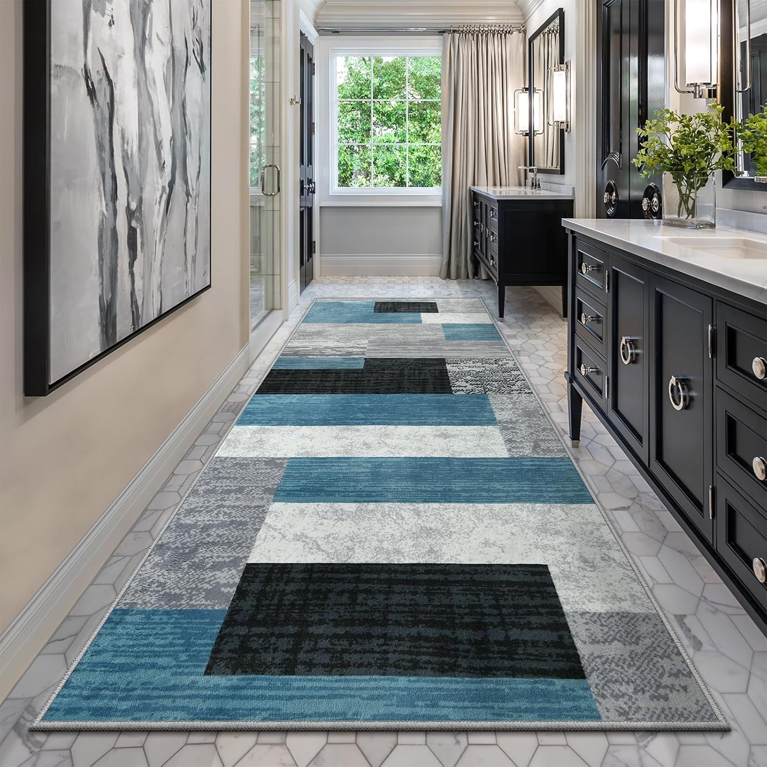 ZHANYU-Large Area Rugs,Modern Geometric Patchwork Floor Decor for ...
