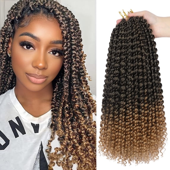 ZHANYU-Ombre Blonde Passion Twist Hair,14 Inch Water Wave CroZHANYUt ...
