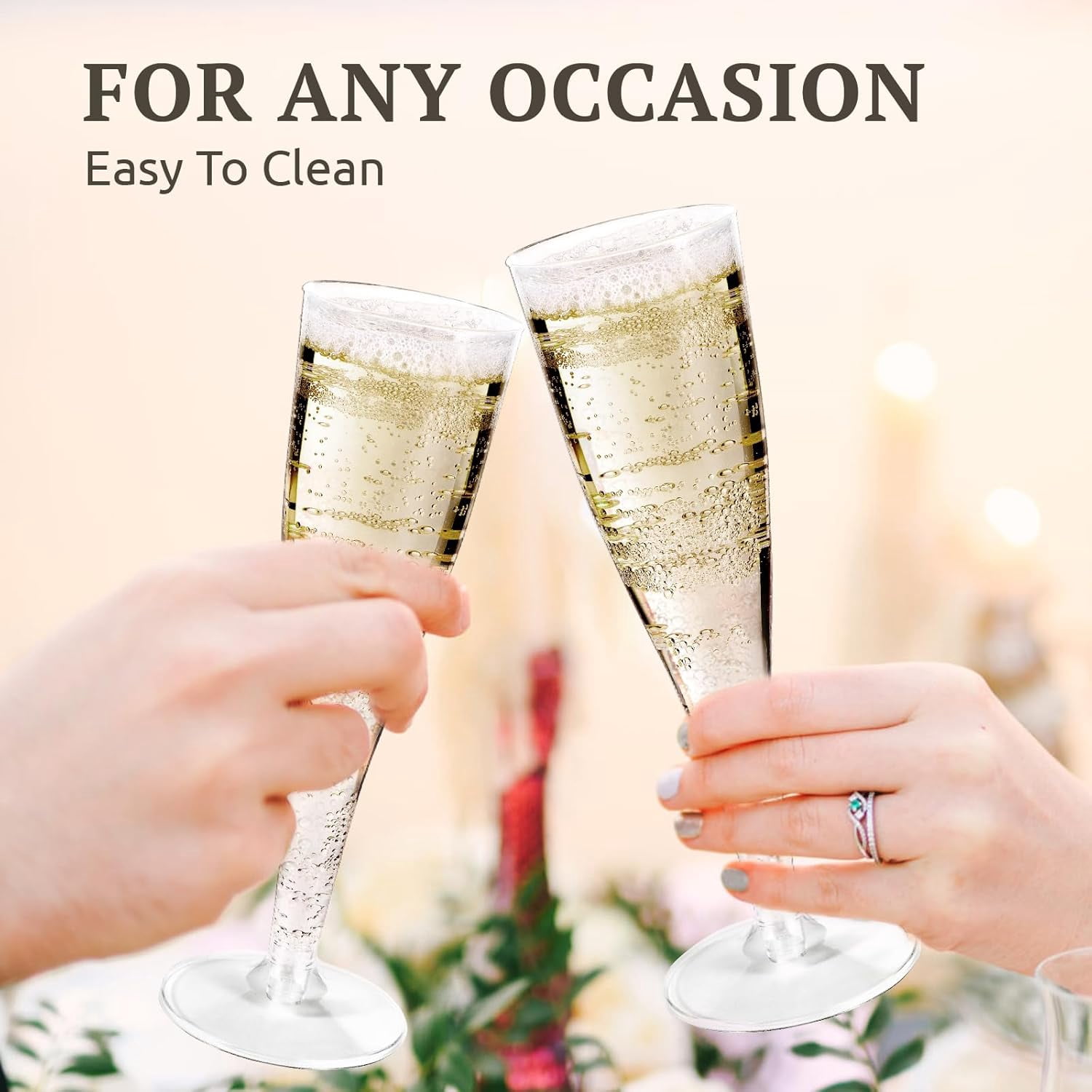 ZHANYU-Plastic Champagne Flutes Disposable 30 Pack 5oz - Clear Mimosa ...