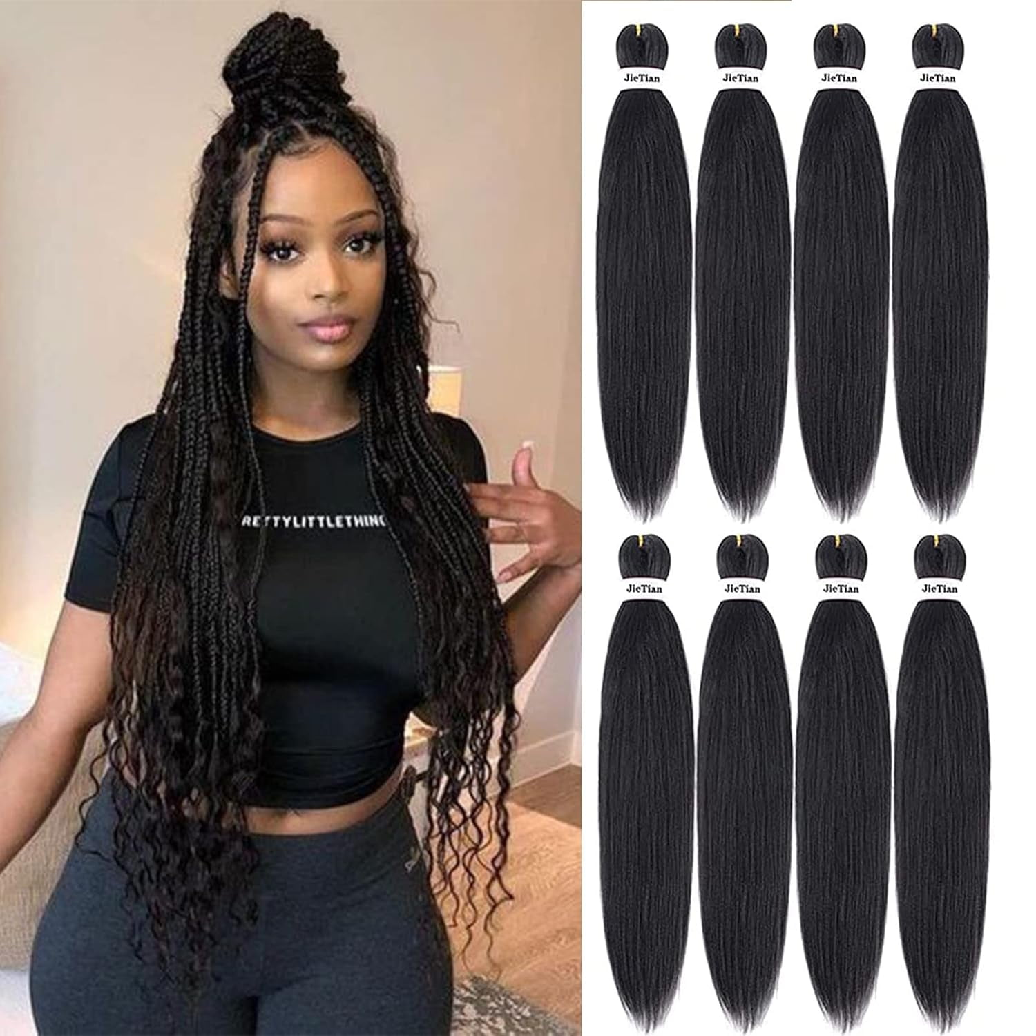 ZHANYU-Pre StretZHANYUd Braiding Hair Ombre 36 Inch 8 Packs Synthetic ...