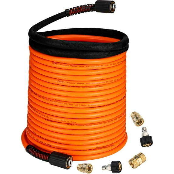 ZHANYU-Pressure Washer Hose 50FT, 3700 PSI Super Flexible 1/4" M22 ...