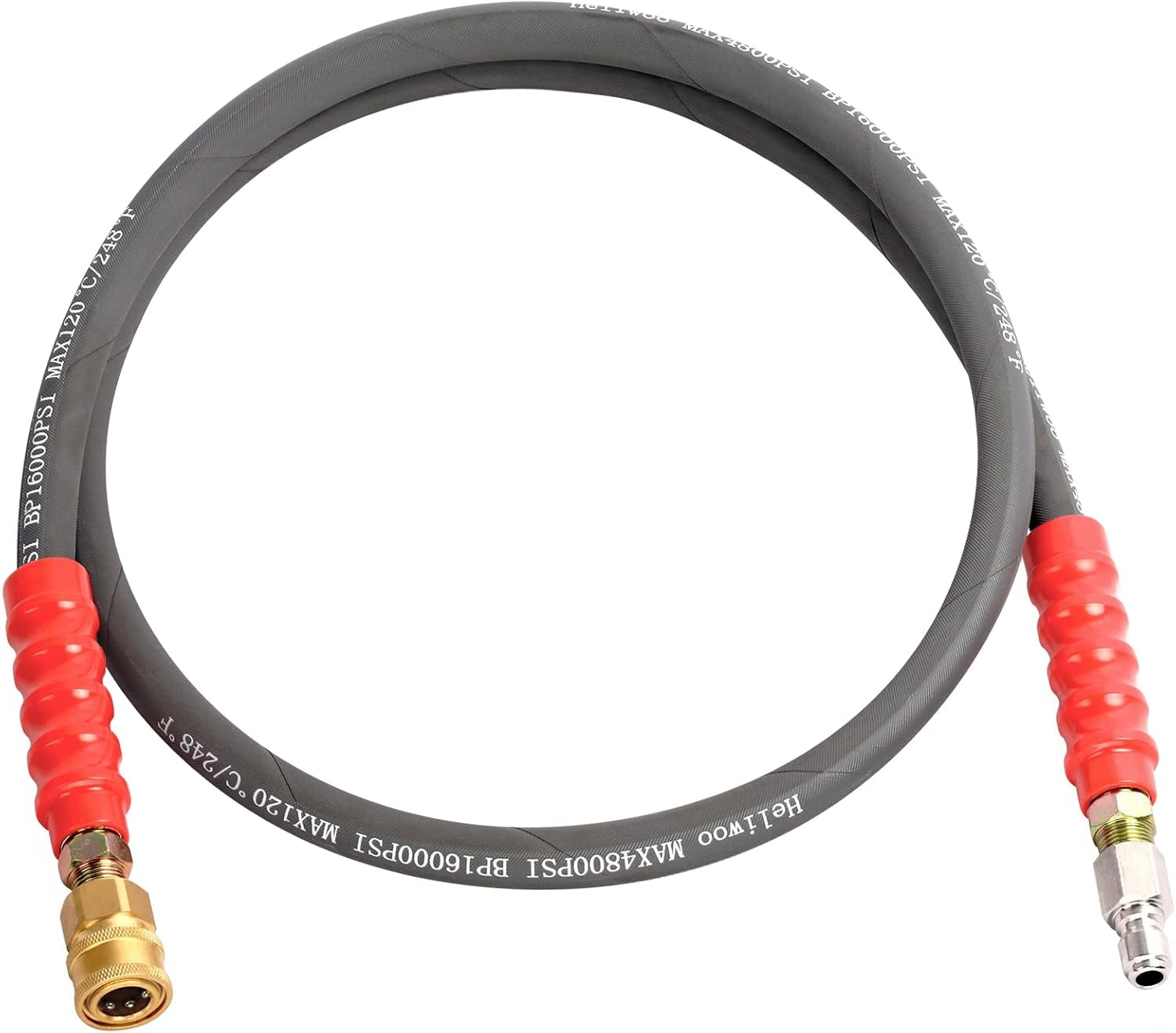 ZHANYU-Pressure Washer Whip Hose 10FT, 3/8'' Hose Reel Connector for Power Washer, 248°F Hot ...
