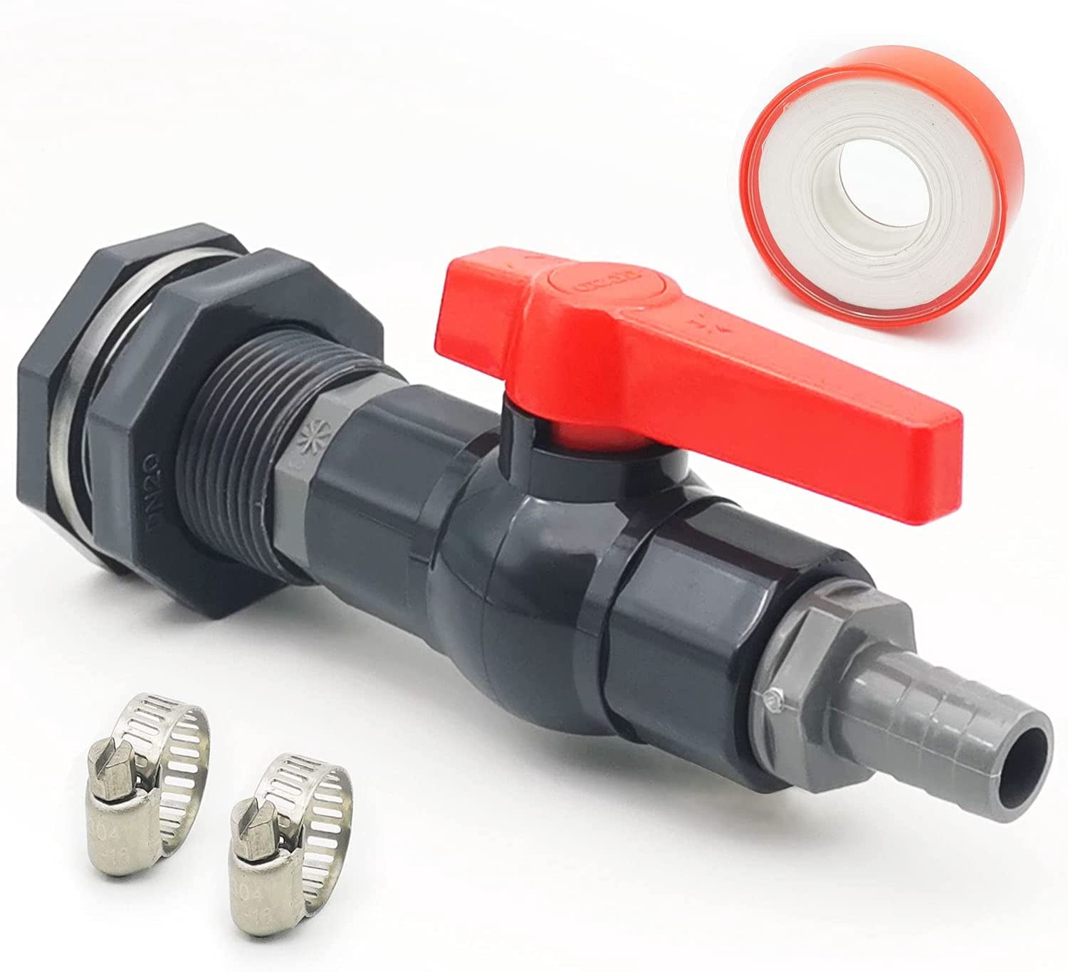 ZHANYU-Rain Barrel Spigot Faucet Kit PVC Bulkhead Fitting with Ball ...