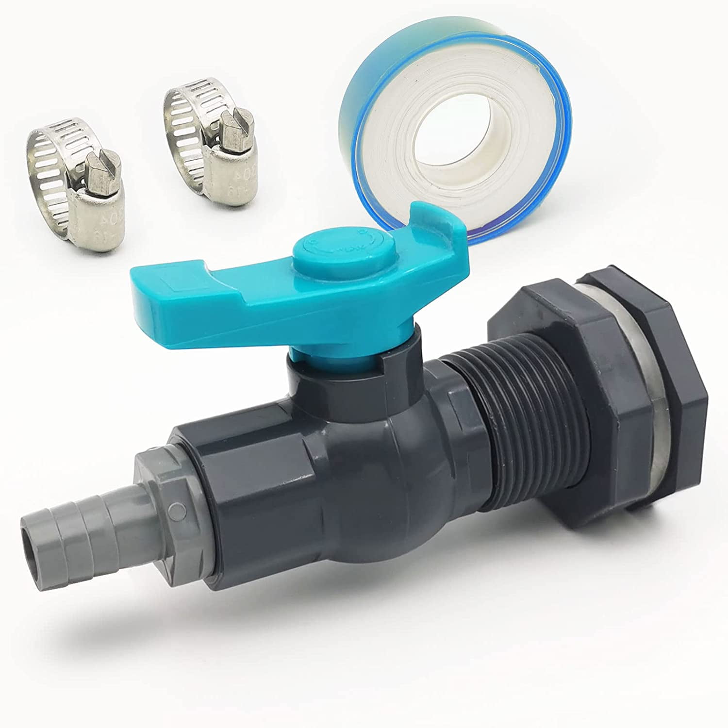 ZHANYU-Rain Barrel Spigot PVC Faucet Kit Water Barrel Diverter Kit with ...