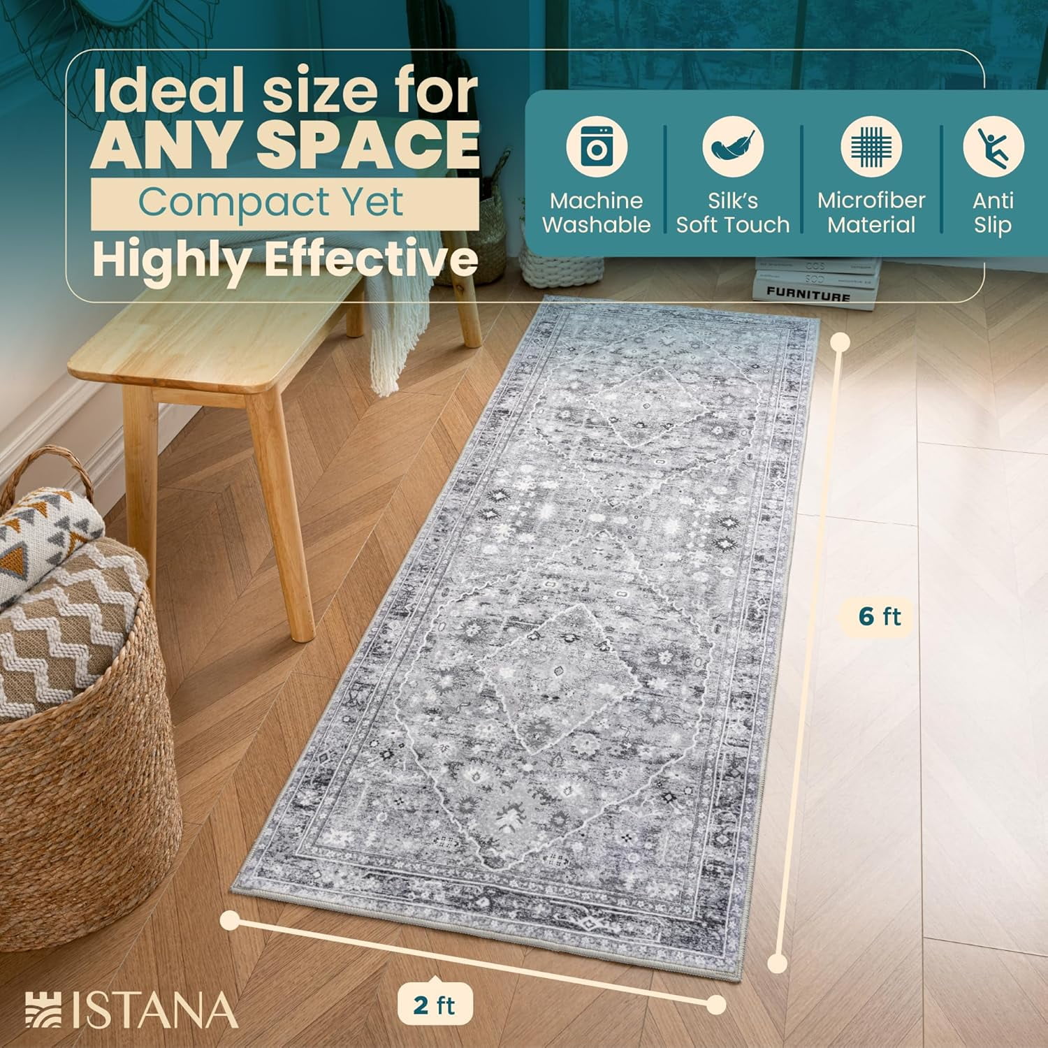 ZHANYU-Rug 3x5 - Grey/White Cream Area Rug 3x5 - Pet Friendly Washable ...
