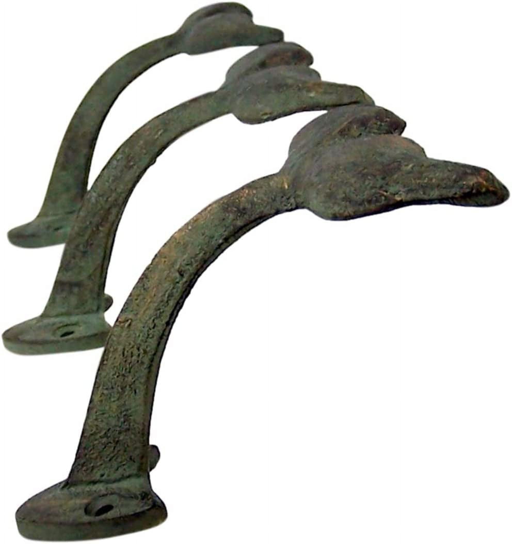 ZHANYU-Rustic Green Patina Cast Iron Whale Tail Wall Hooks, 4 1/2 ...
