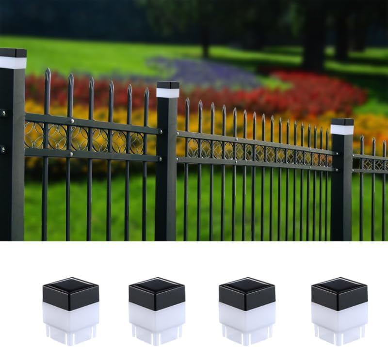ZHANYU-Solar LED Fence Post Cap Light 2x2 Inch (5x5cm) - for Wrought ...