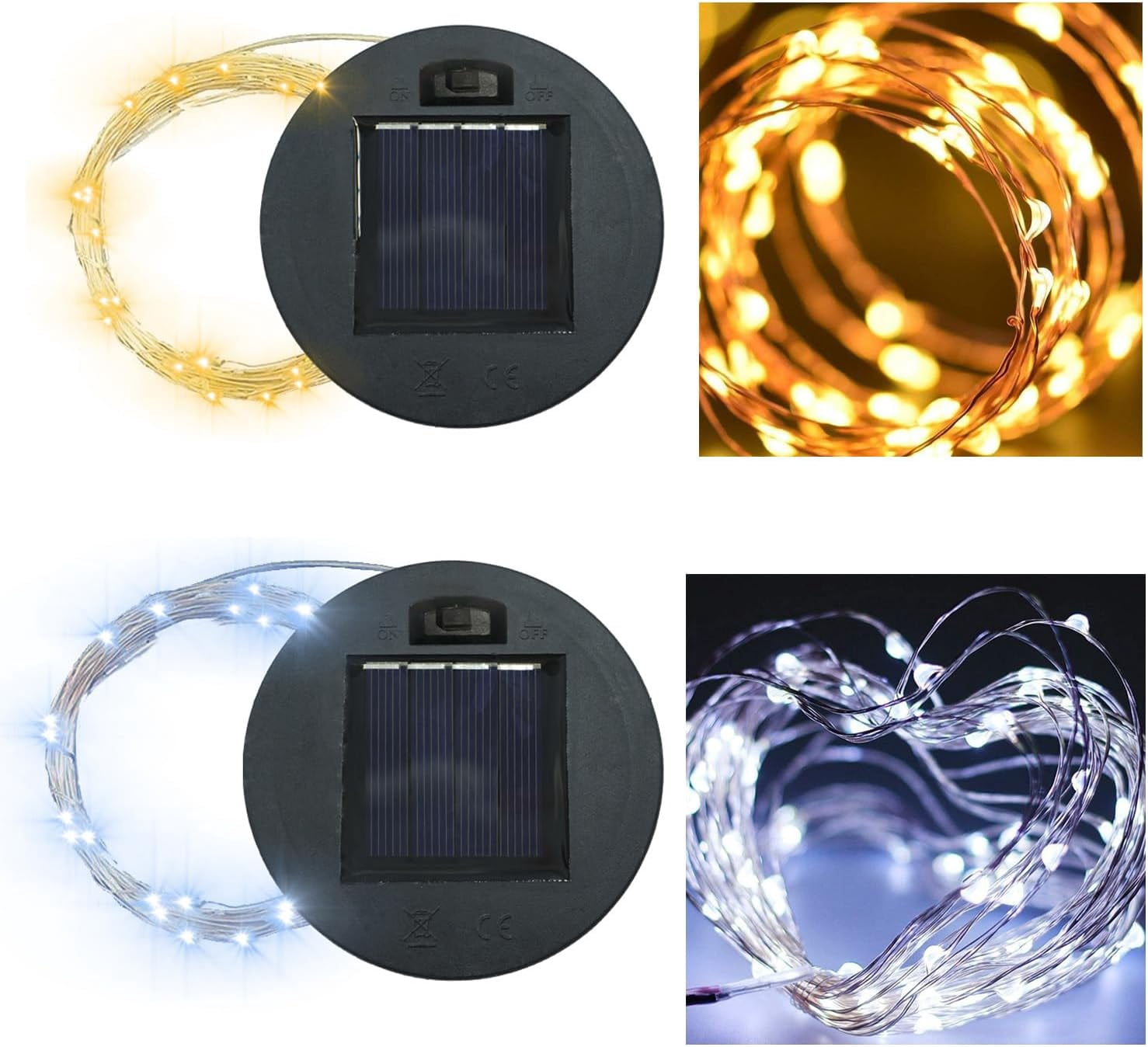 ZHANYU-Solar-Replacement Top Lantern Waterproof String - 2 Packs Round ...