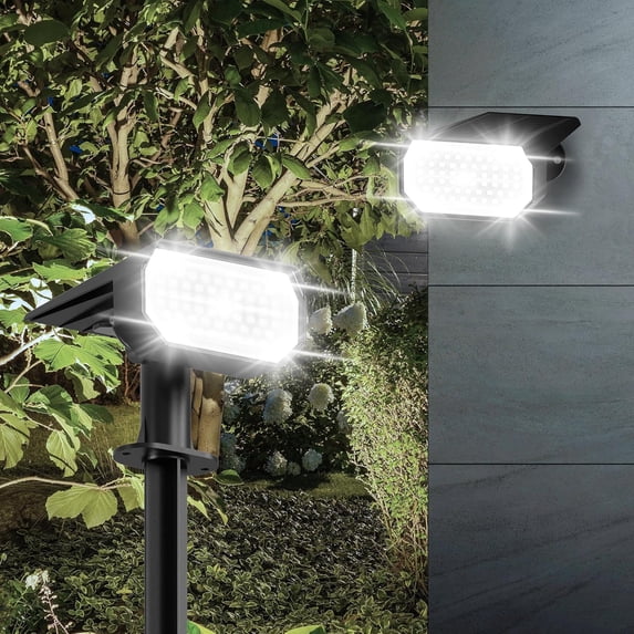 ZHANYU-Solar Spotlights Outdoor, Brightness Adjustable 6500K LED Solar ...