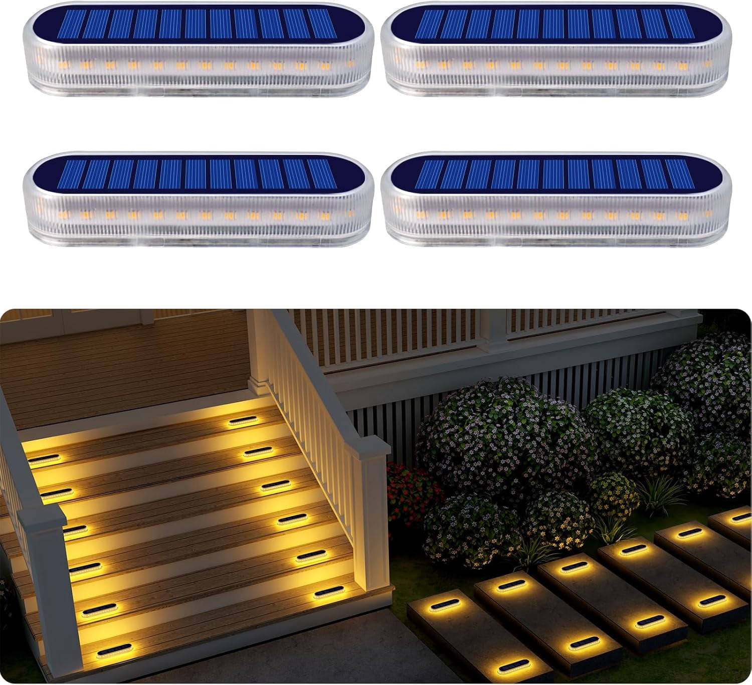 ZHANYU-Solar Step Lights Outdoor Waterproof LED Deck, Fence, Stairs ...