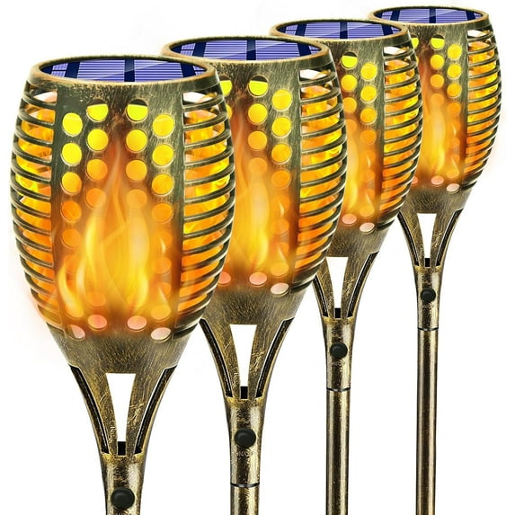 ZHANYU-Solar Torch Light 4 Pcs Solar Lights Outdoor 96 LED Upgraded ...