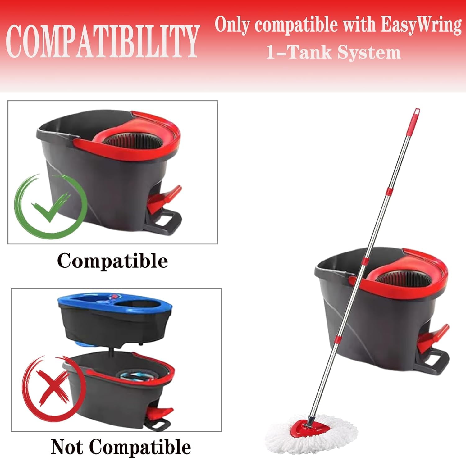 ZHANYU-Spin Mop Replacement Head Mop Replace Head Compatible with O ...