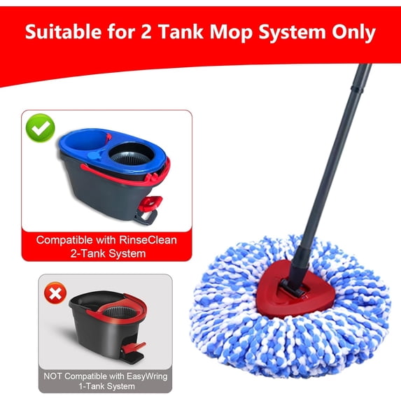 ZHANYU-Spin Mop Replacement Heads Compatible with O Cedar RinseClean 2 ...