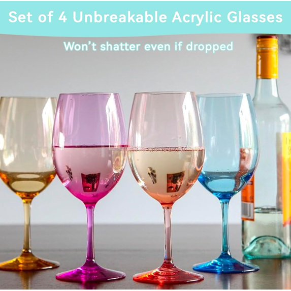 ZHANYU-Unbreakable Acrylic Wine Glasses, Made of Shatterproof Tritan ...